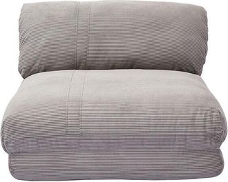 Miliboo Miliboo - Chauffeuse 1 place convertible en tissu velours côtelé gris clair spencer