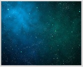 Wallario Wandbild - Sternenhimmel - Milchstraße und Sterne bei Nacht in Premiumqualität, Poster mit weißem Rahmen, Größe: 40 x 50 cm