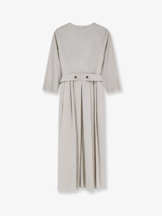 Max Mara Womens Cotton Dress With Button Closure White