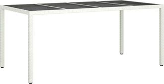 vidaXL Garten-E&szlig;tisch Wei&szlig; 190 x 90 x 75 cm Poly Rattan Vidaxl