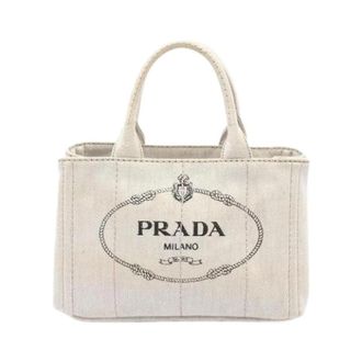 Prada Pre-owned Denim Canapa Tote Bag - - Pre-owned - Damen - Beige - ONE SIZE