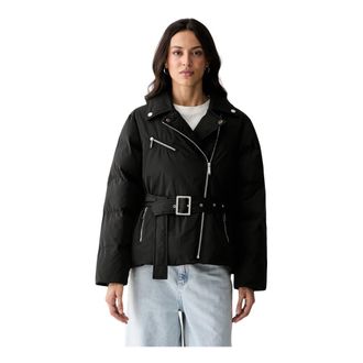 Karl Lagerfeld Gesteppte Bikerjacke mit G&uuml;rtel - - Jackets - Damen - Schwarzk - L