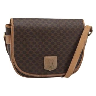 Celine Pre-owned Sac bandouli&egrave;re vintage en toile Macadam - Femme - Pre-owned - Brun - Taille: ONE Size