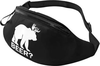 Generic Bi&egrave;re De Cerf Ours Sacs Banane L&eacute;ger Sac De Voyage R&eacute;glable Poche Poitrine Pour Course &Agrave; Pied Ext&eacute;rieur Travail 14X35Cm