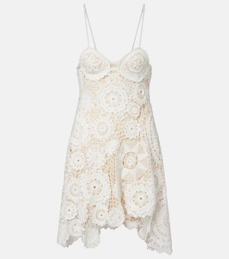 Self Portrait Minikleid aus H&auml;kelstrick