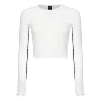 Pinko Wei&szlig;e Strickjacke mit Knopfleiste - - Knitwear - Damen - Wei&szlig; - S