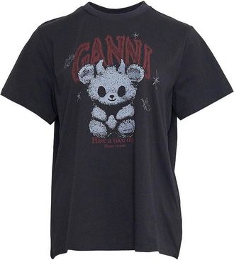 Ganni T-Shirt - Dunkelgr&uuml;n