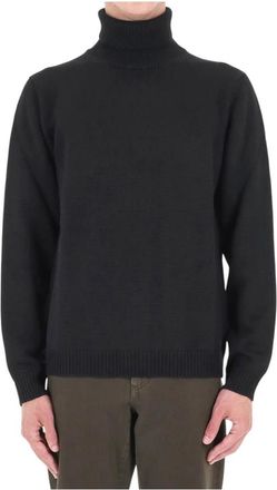 Roberto Collina Col roul&eacute; en laine m&eacute;rinos - Homme - Pulls - Noir - Taille: L