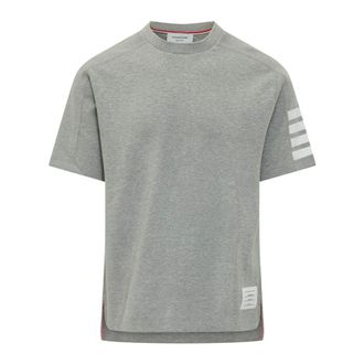 Thom Browne Homme, Sweatshirts et sweats &agrave; capuche, Gris, Taille: XL Four-Bar T-Shirt