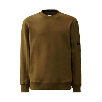 C.P. Company Diagonal Raised Fleece Crewneck Lens Sweatshirt - - Sweatshirts & Hoodies - Herren - Gr&uuml;n - XL