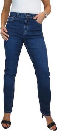 Paulo Due Jean Taille Haute en Denim Stretch À Jambe Droite pour Femme Indigo Délavé 38-50 (40)