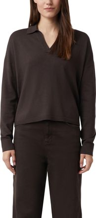 Comma Feinstrickpullover aus Viskosemix mit Polokragen