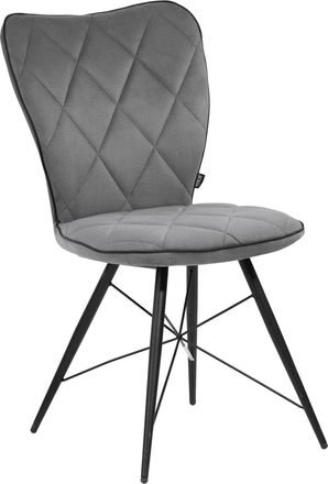 Homin Stuhl, Grau, Textil, Rundrohr, Gittergestell, 48x89x62 cm, ISO 9001, Bsci, Typenauswahl, Esszimmer, St&uuml;hle, Esszimmerst&uuml;hle, Vierfu&szlig;st&uuml;hle