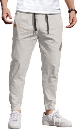 Coofandy Cargohose Herren Baumwolle mit Taschen Jogginghose Chino Hose mit Kordelzug Stoffhose M&auml;nner Outdoor Freizeithose Schlupfhose mit Taschen Regular Fit 