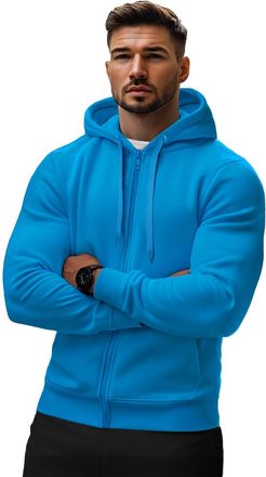 OZONEE Herren Hoodie Sweatjacke Kapuzenpullover Sweatshirt Farbvarianten Kapuzenjacke Kapuzenpulli mit Rei&szlig;verschluss Langarm Sport Style Casual Fitness Trai