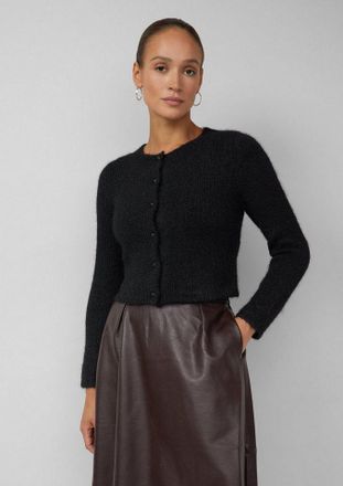 s.Oliver Cardigan Strickjacke Kurzer Strick-Cardigan mit Wolle