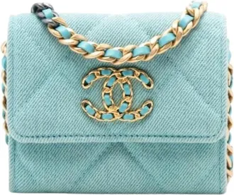 Chanel Pre-owned Mini Flap matelass&eacute; en denim - Femme - Pre-owned - Bleu - Taille: ONE Size