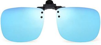 JM Polarized Clip Lunettes de Soleil sans Cadre Flip Lentilles pour Lunettes de Prescription Miroir Bleu 57 * 36
