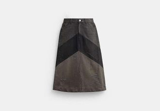 Coach Denim-Rock in A-Linie aus Bio-Baumwolle f&uuml;r Frauen in Schwarz, Gr&ouml;&szlig;e 25