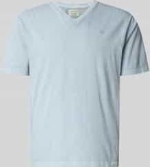 Superdry T-Shirt aus Baumwoll-Leinen-Mix mit V-Ausschnitt