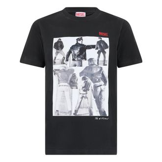 Diesel T-Shirt mit Print - - Tops - Herren - Schwarzk - XS