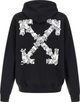 Off-white Heraldic Arrow Skate Print Hoodie - Black