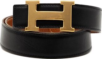Herm&egrave;s 2021 wendbarer Constance H G&uuml;rtel aus Boxkalbs- und Togo-Leder - Schwarz
