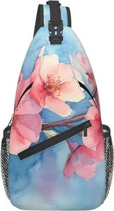 Generic Sac &agrave; dos &agrave; bandouli&egrave;re pour homme Motif fleurs bleues