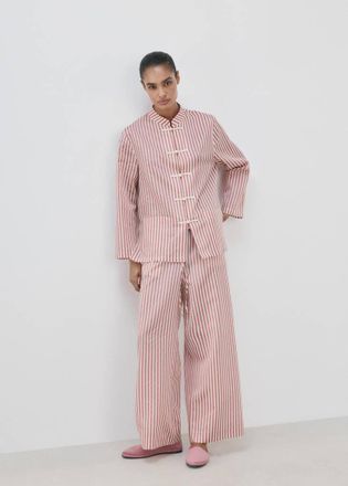 Mango Chemise pyjama rayures rose - Femme - S - MANGO