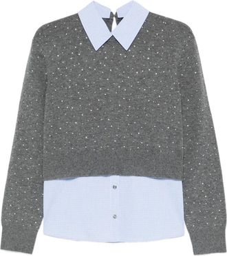 Maje Pullover mit Kristallen - Grau