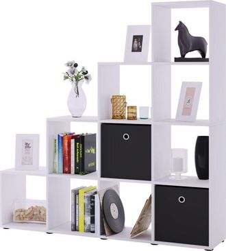 VCM Holz Treppenregal Regal 10 Fächer Napoli