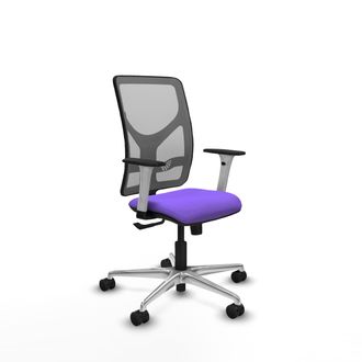 Piqueras y Crespo Computerstuhl mit wei&szlig;en und schwarzen Armlehnen, h&ouml;henverstellbare Lendenwirbelst&uuml;tze, ausgestattet mit 3 Positionen und Schneideschaum, Grau/Lila