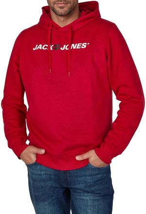 Jack & Jones Hoodie Herren mit Druck JJMORTY Regular Fit Kapuzenpullover Pullover Sweatshirt, Gr&ouml;&szlig;e:XXL, Farbe:Chili Pepper (12303641)