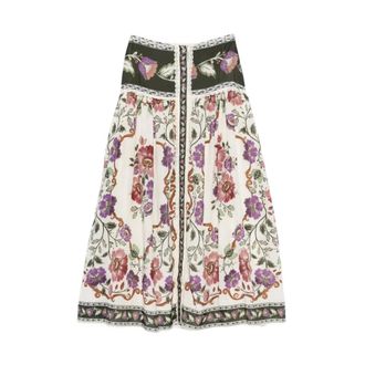 Farm Rio Farm Rio, Femme, Jupes, Multicolore, Taille: 42 FR Falda Natural Est Flores Botones