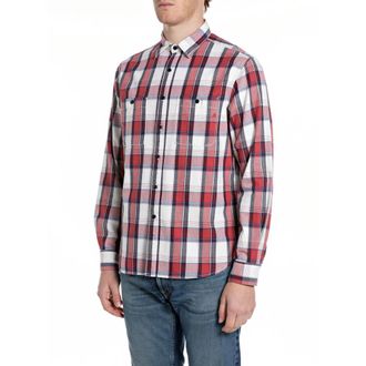 Replay M4150 Baumwoll-Twill-Hemd - - Shirts - Herren - Mehrfarbig - S