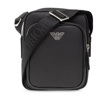 Emporio Armani Schwarze Messenger Bag aus Canvas - - Bags - Herren - Schwarzk - ONE SIZE