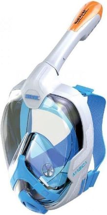 Seac Seac Magica, Schnorchelmaske Vollgesichtsmaske Anti-Beschlag System mit einem weichen Maskenkörper, Dry Top Schnorchel mit Auslassventil, Weiß/orange,