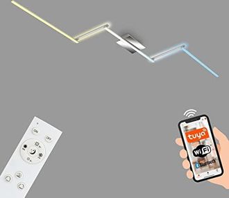 Briloner LED Deckenlampe Smart Home, funktioniert mit Alexa, Fernbedienung, LED Lampe, Deckenleuchte, Wohnzimmerlampe, Schlafzimmerlampe, Deckenbeleuchtung, 22