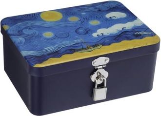 Valiclud Bo&icirc;te Avec Cadenas Style Nuit &Eacute;toil&eacute;e Rangement Pour Bijoux Et Souvenirs Bo&icirc;te De M&eacute;tal Pour Maison Bureau