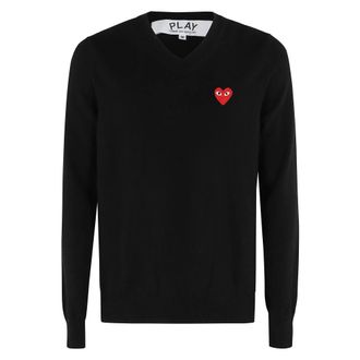 Comme Des Gar&ccedil;ons Homme, Pulls, Noir, Taille: M Pull col V Coeur Rouge