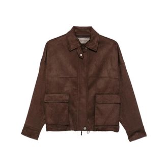 D.exterior Veste &agrave; poches plaqu&eacute;es et empi&egrave;cements - Femme - Vestes - Brun - Taille: 40 FR
