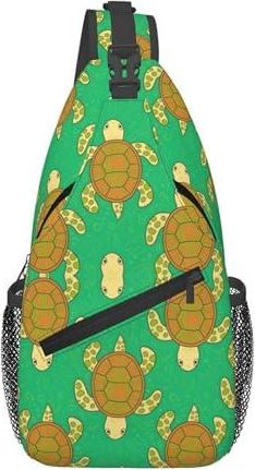 Generic R&eacute;glable Sacoche Port&eacute; &eacute;paule Lart des tortues marines Sling Bag Casual Sling Sac &agrave; Dos pour Homme Voyage Femme