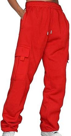 Generico Pantalon de sport femme large pantalon de jogging pour femme avec cordon de serrage dhiver pantalon coupe large pantalon de surv&ecirc;tement avec poches do