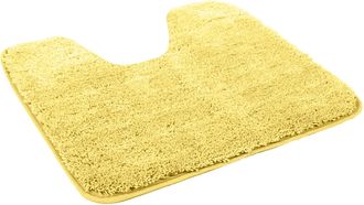 Kinzler J-10002/06 hochwertige Mikrofaser Badematte Uni mit Ausschnitt 50x55 cm, flusenfrei, pflegeleicht, gelb