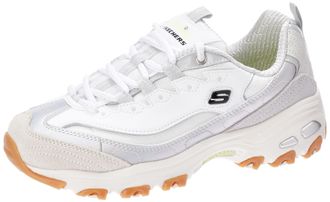 Skechers Damen DLITES Schuhe, Wei&szlig;/Grau, 37 EU