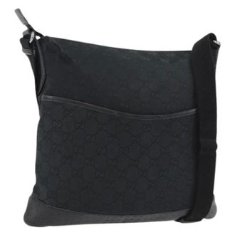 Gucci Sac bandouli&egrave;re en toile Pre-owned - Femme - Pre-owned - Noir - Taille: ONE Size