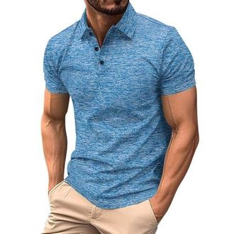 Generic Polo pour homme - Chemise &agrave; manches courtes - Couleur unie - T-shirt tendance pour gar&ccedil;on - V&ecirc;tement de loisirs - Col de chemise - Chemise de sport ba