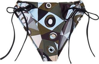 Pucci Femme, Maillots de bain, Multicolore, Taille: 38 FR Bas de Bikini R&eacute;glable Imprim&eacute; Occhi