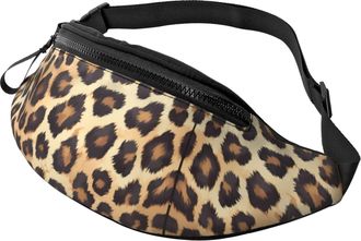 Generic Mode Bauchtasche Braun-Schwarzer Druck Sporttasche Bauchtasche G&uuml;rteltasche F&uuml;r Laufen Damen Fahrrad 14X35Cm