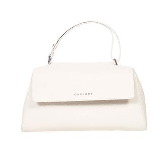 Orciani Femme, Sacs, Blanc, Taille: ONE Size Sac bandouli&egrave;re en cuir souple avec rabat